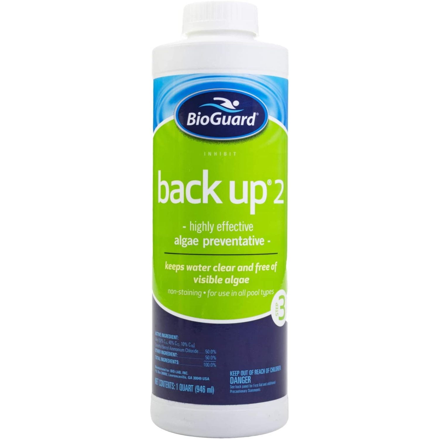 BioGuard Back Up 2 Algaecide 1 qt, prevents algae growth in pools ...