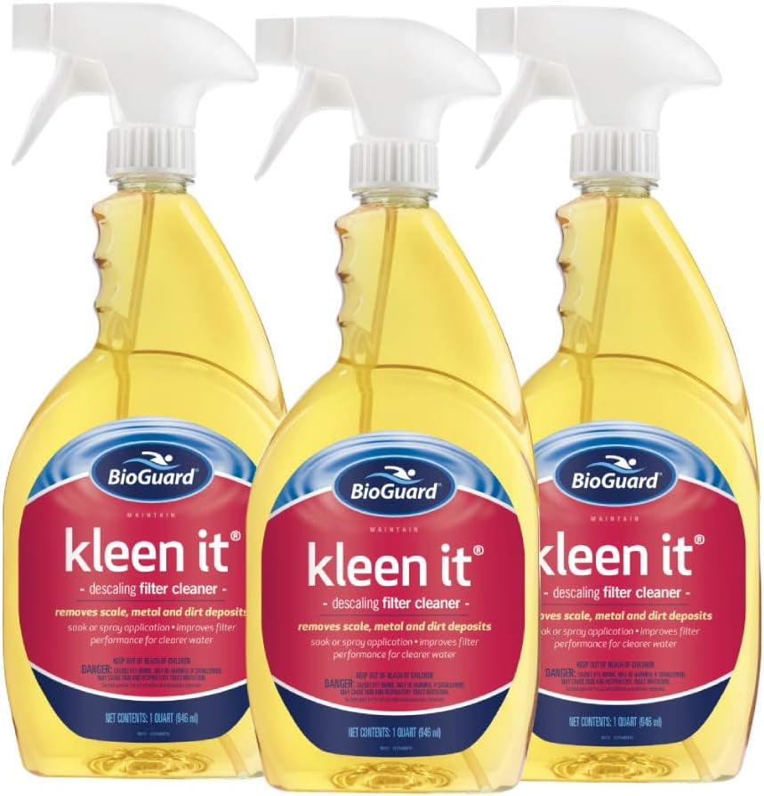 BioGuard Kleen It Filter Cleaner, 1 Quart, Pack of 3, Descaling Formula ...