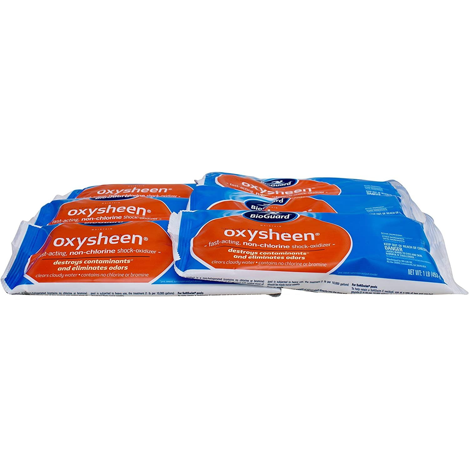 BioGuard Oxysheen Pool Shock, Clears Contaminants, 1 lb (6 Pack ...