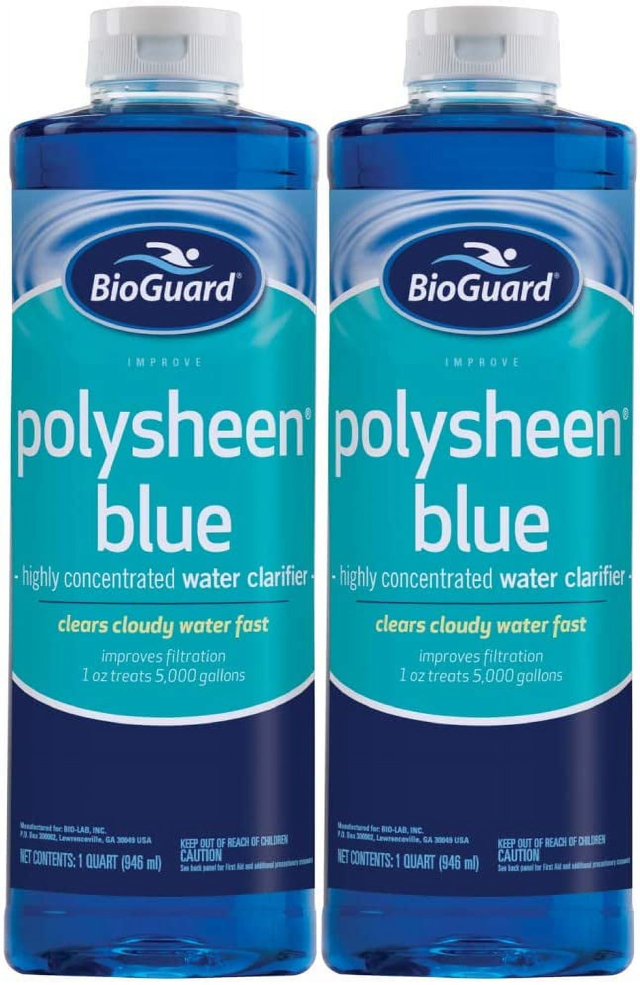 BioGuard Concentrated Polysheen Blue Water Clarifier, 1 qt, 2 Packs ...