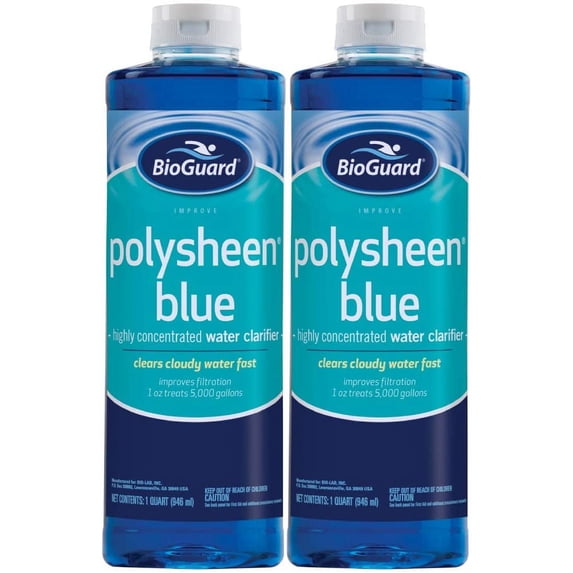 BioGuard Concentrated Polysheen Blue Water Clarifier, 1 qt, 2 Packs ...