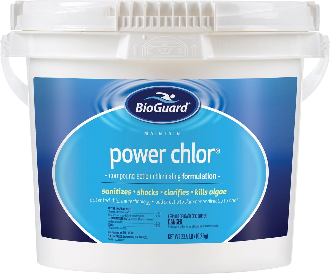 BioGuard Power Chlor 22.5 lb - Pool Chemical, Water Clarifier & Shock ...