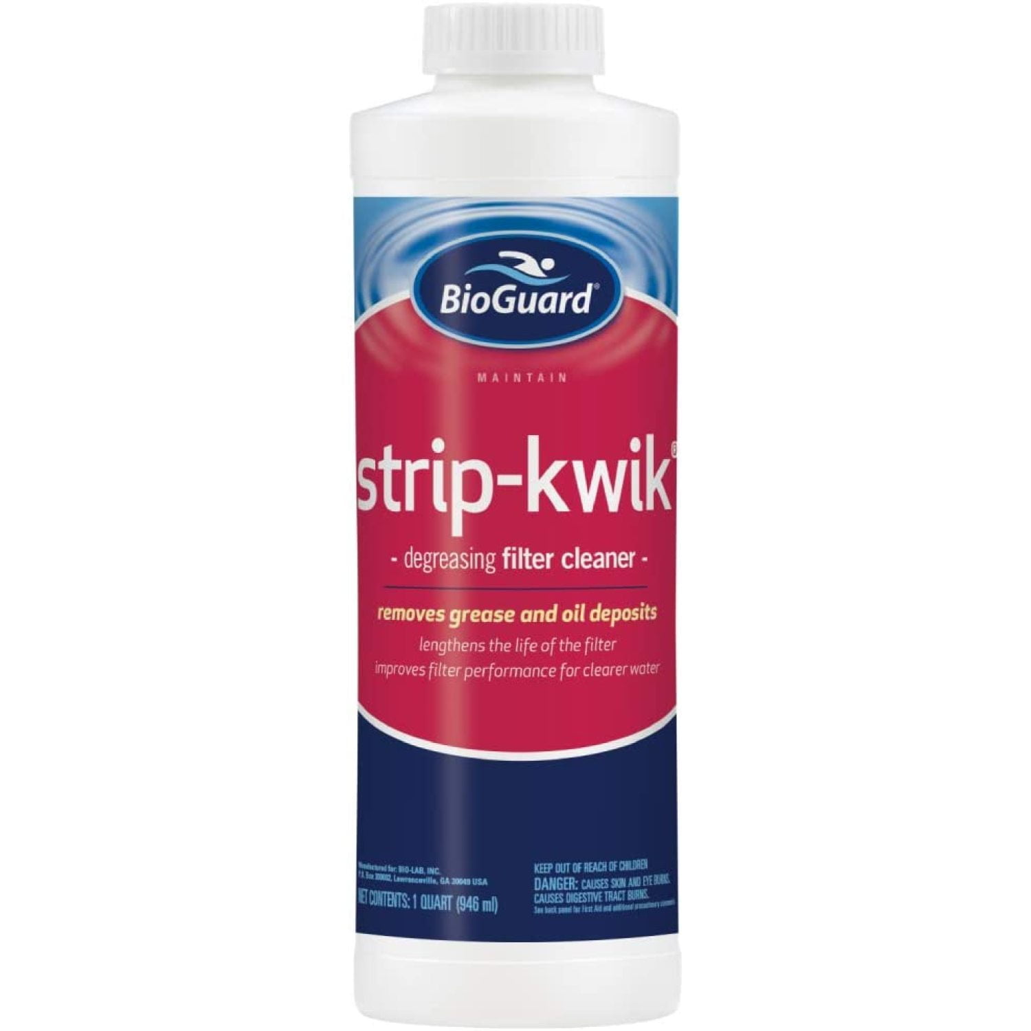 BioGuard Pool Water Strip Kwik Degreaser for Filters (1 qt) - Walmart.com