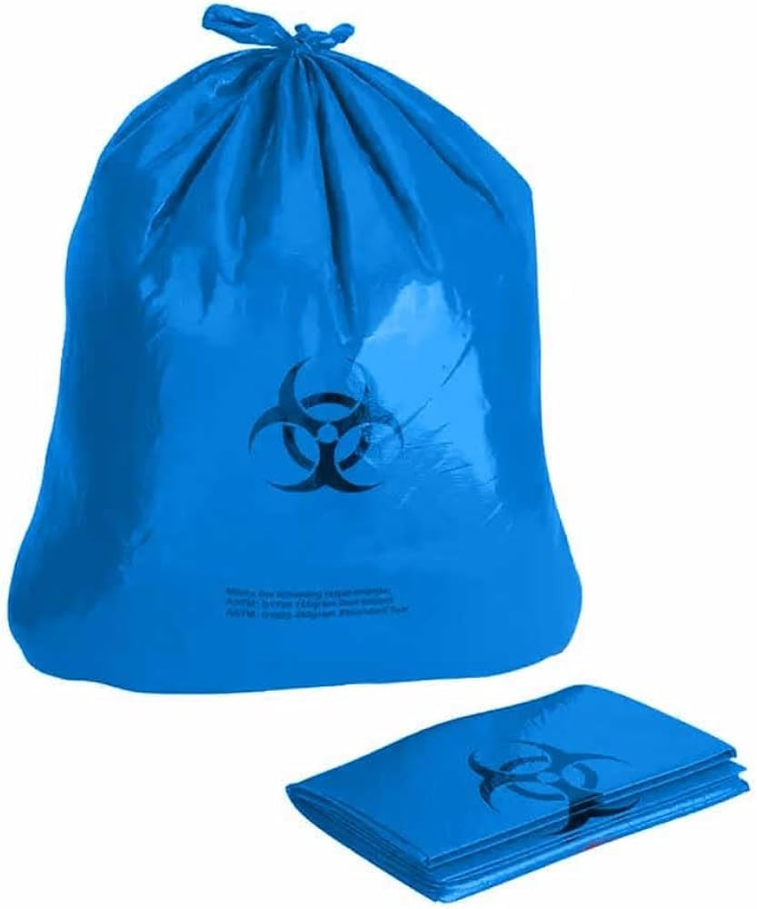 BioHazardBioMedical WasteCollection Bag Virgin Garbage Bag Blue 19 Inch ...