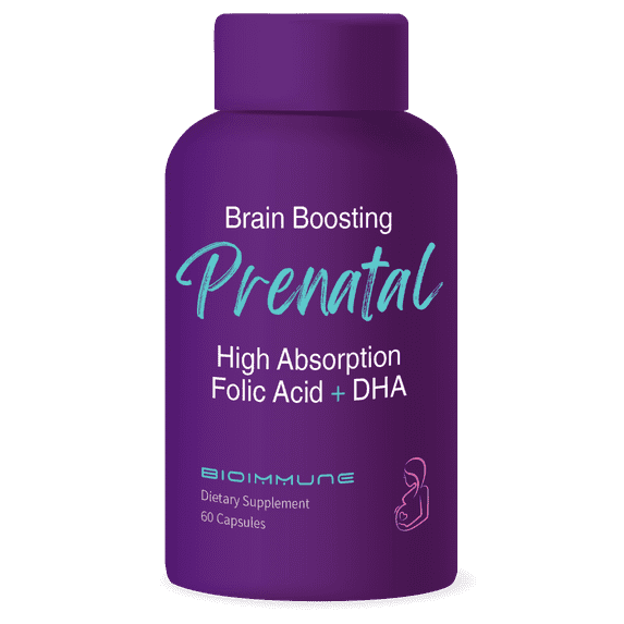 BioImmune Brain Support Prenatal Vitamins, Gluten Free Capsules with ...