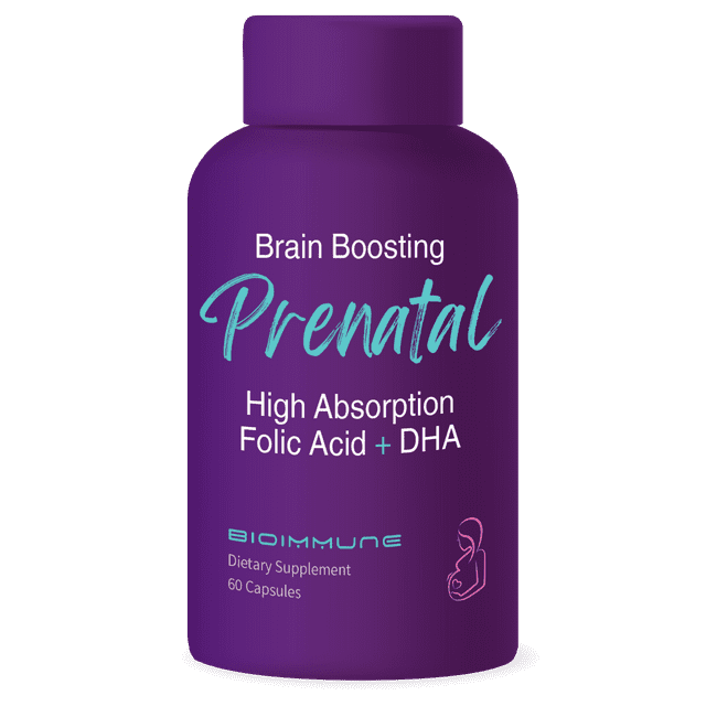 BioImmune Brain Support Prenatal Vitamins, Gluten Free Capsules with ...