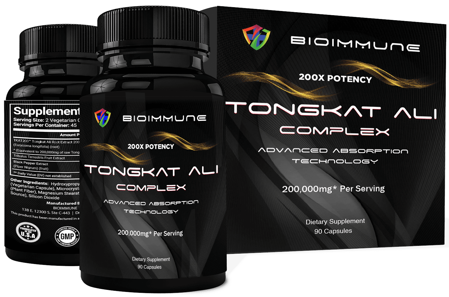 BioImmune Longjack Tongkat Ali Extract Capsules 200x Strength with 10% ...