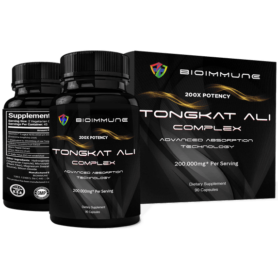 BioImmune Longjack Tongkat Ali Extract Capsules 200x Strength with 10% ...