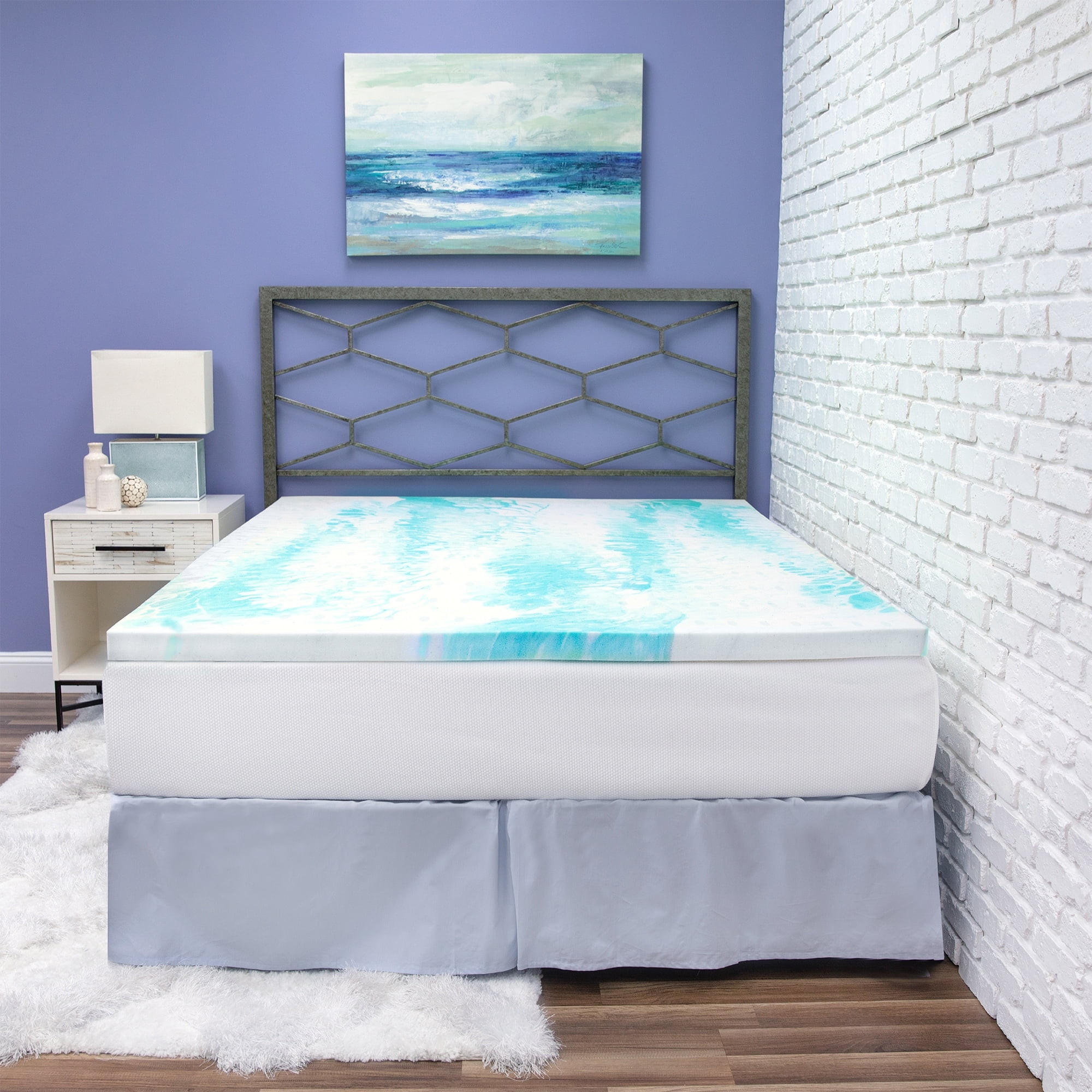 BioPEDIC Queen Size 2-Inch Cooling Gel Swirl Memory Foam Mattress ...