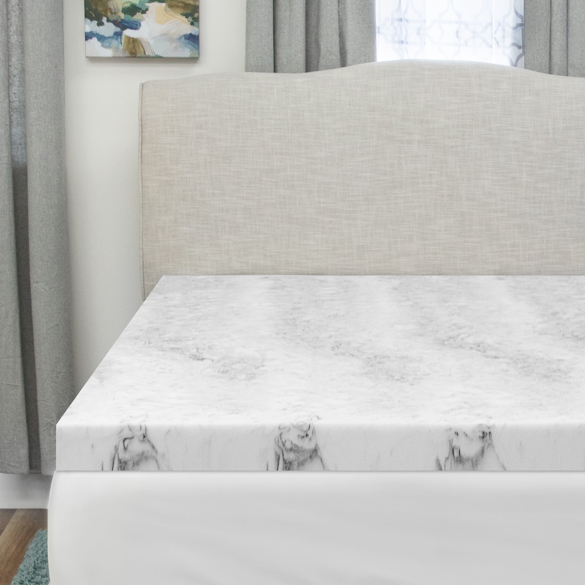 BioPEDIC 3-Inch Full Size Mattress Topper, Bamboo Charcoal Infused ...