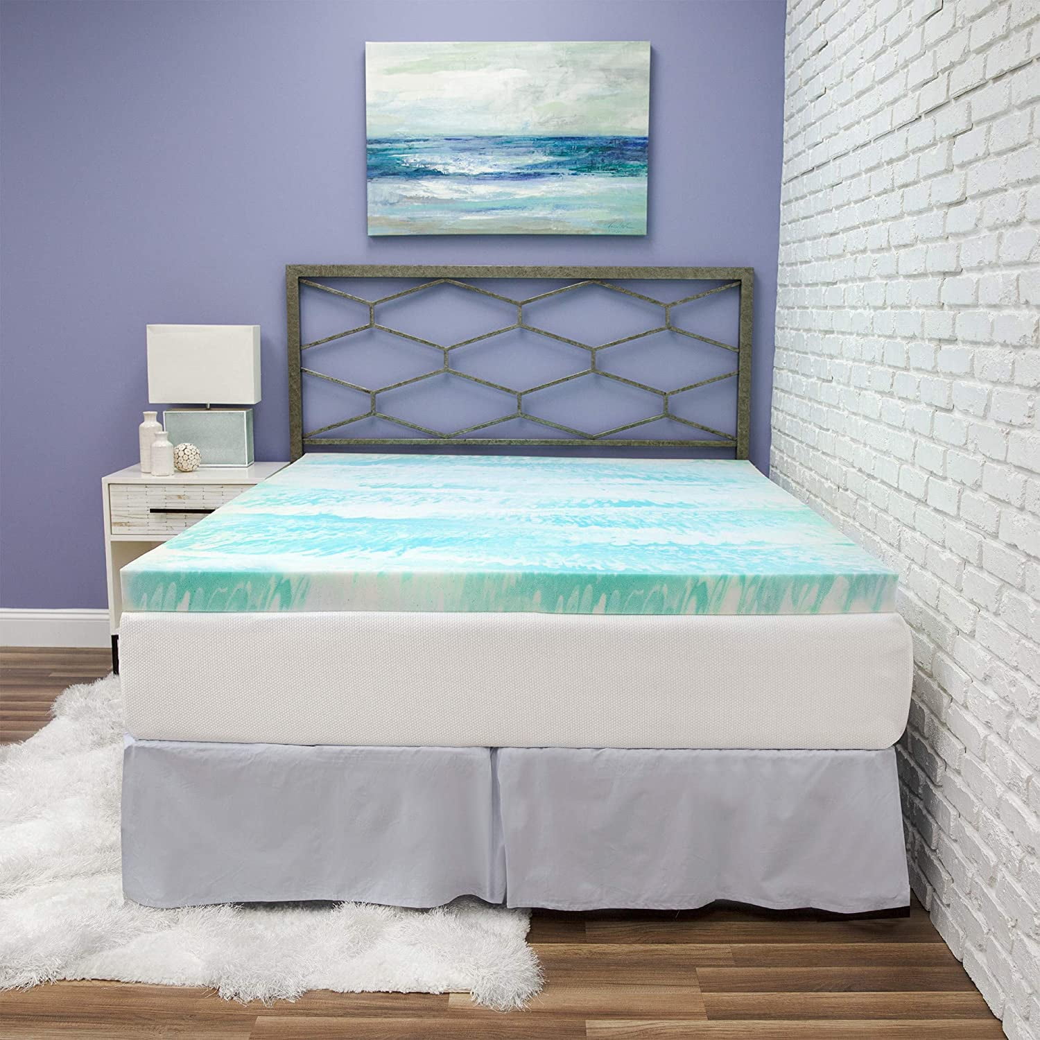 BioPEDIC 3-Inch Twin-XL Size Mattress Topper, iCOOL Tech and Gel Swirl ...