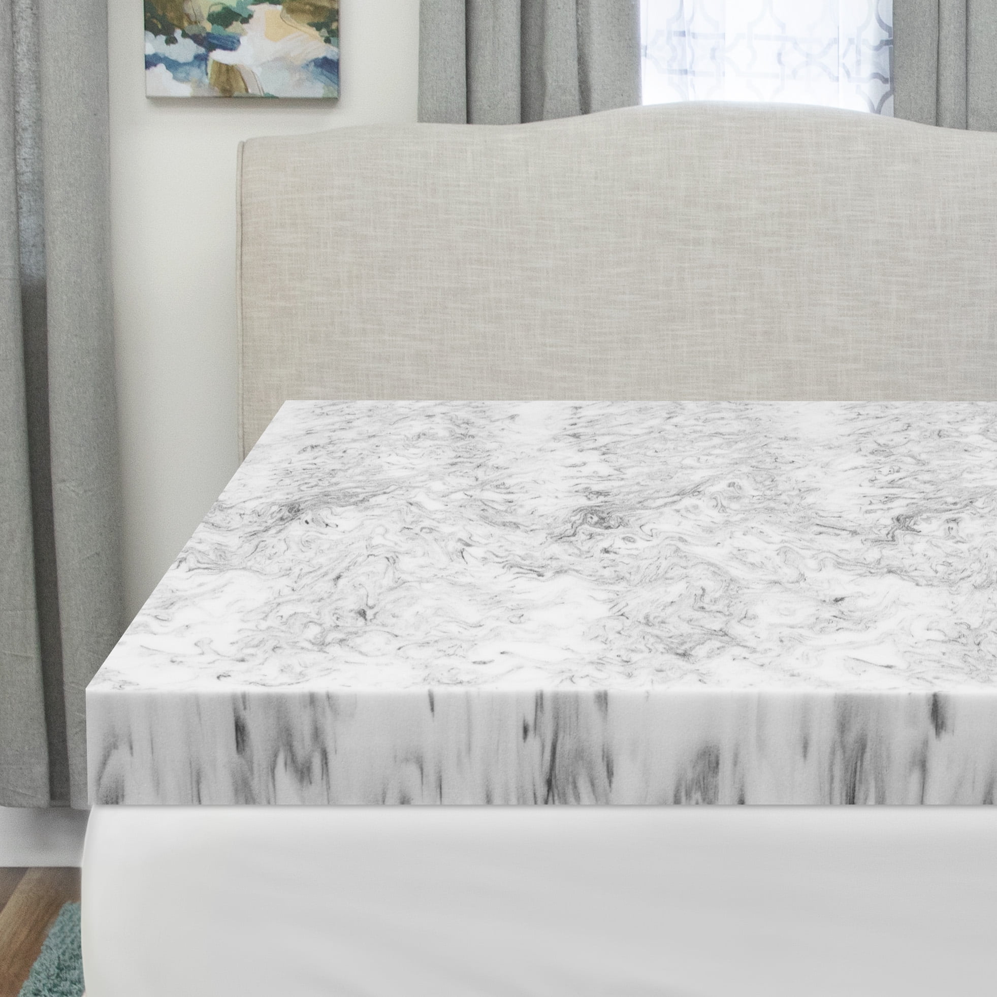 BioPEDIC 4-Inch California King Size Mattress Topper, Bamboo Charcoal ...