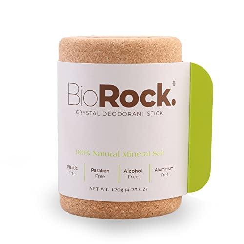 BioRock. Crystal Natural Deodorant Stone - Unscented Plastic and ...