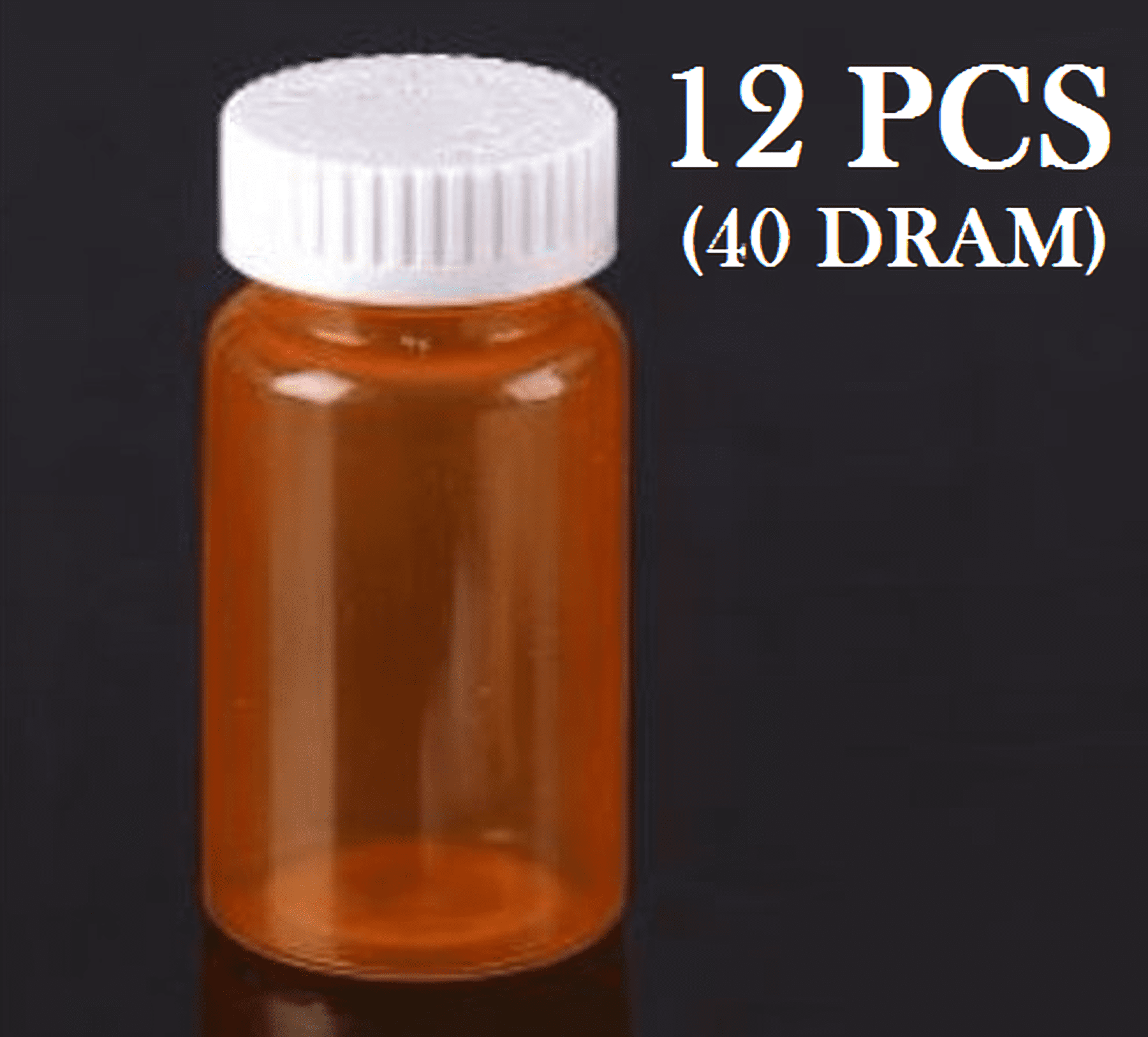 BioRx Sponix Pharmacy Vials - Push Down and Turn Caps - Amber - 40 Dram ...