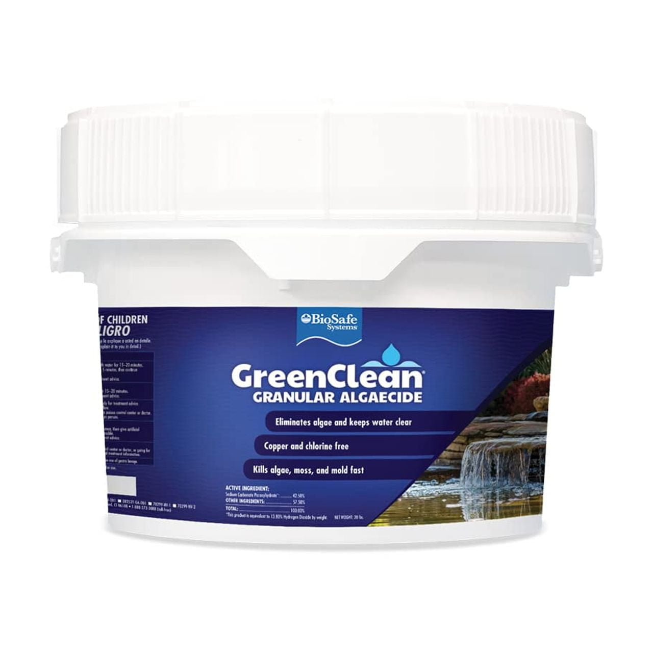BioSafe Systems GreenClean Granular Algaecide, 20 lbs, Algae Treatment for Ponds and Water ...