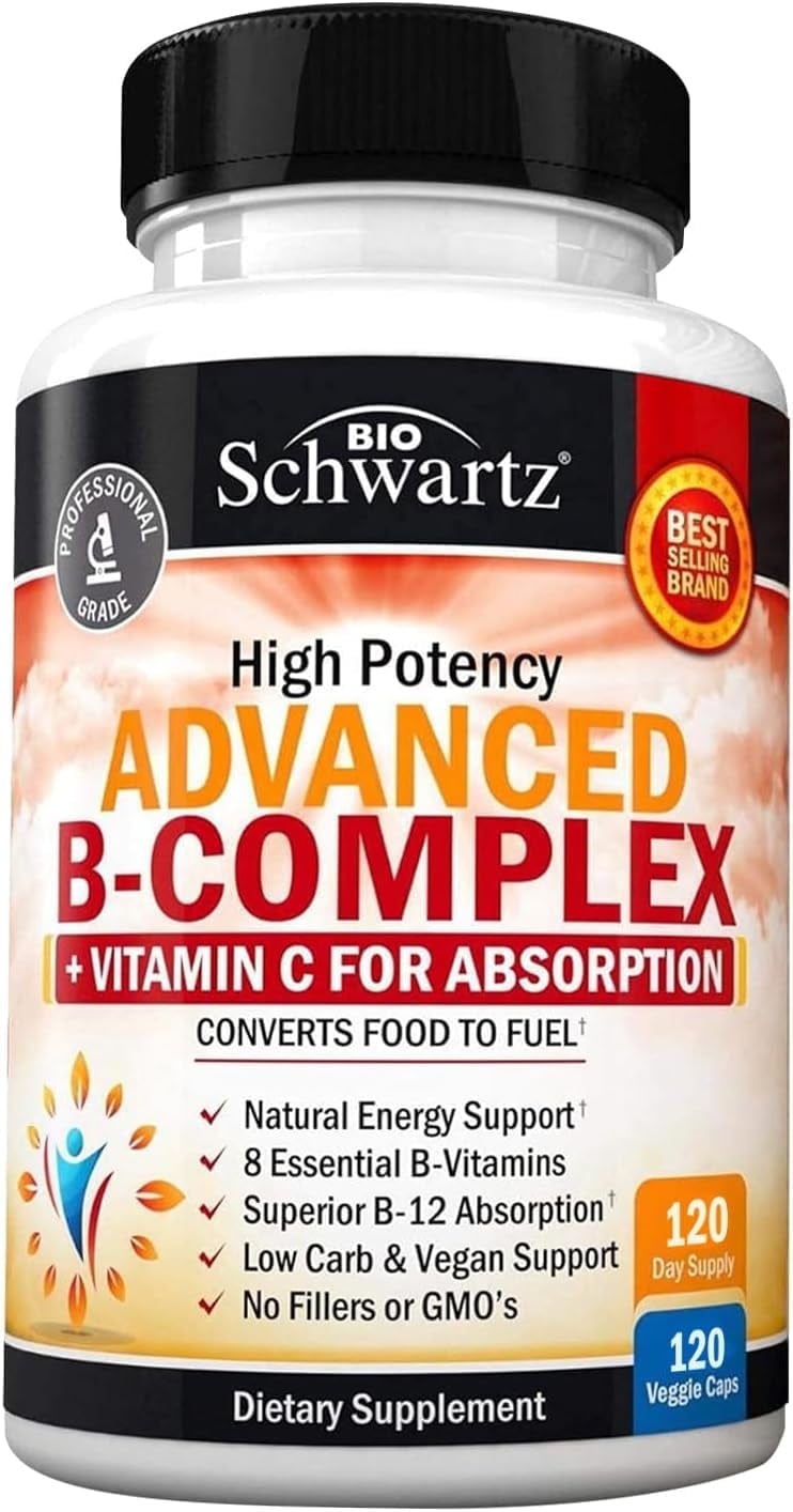 BioSchwartz Advanced Vitamin B Complex with Vitamin C for Energy ...