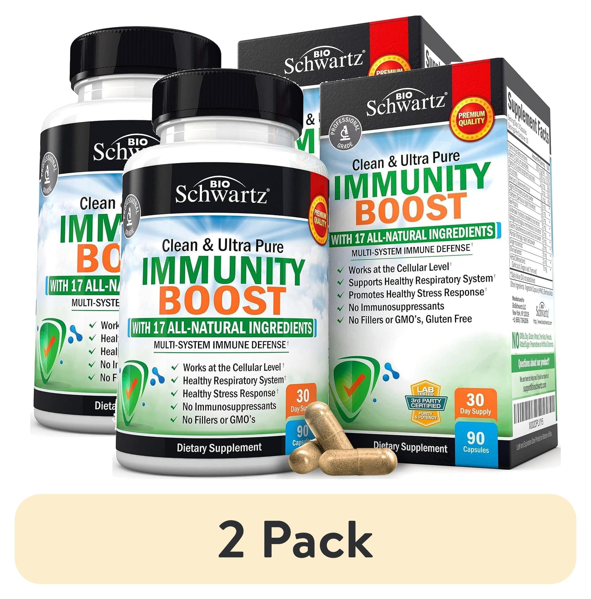 (2 pack) BioSchwartz Immunity Boost Supplement | Natural Immune Defense ...