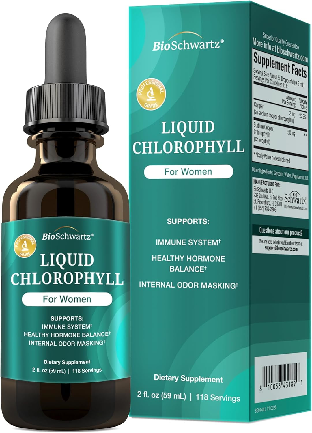 BioSchwartz Liquid Chlorophyll for Women - with Copper for Immune ...