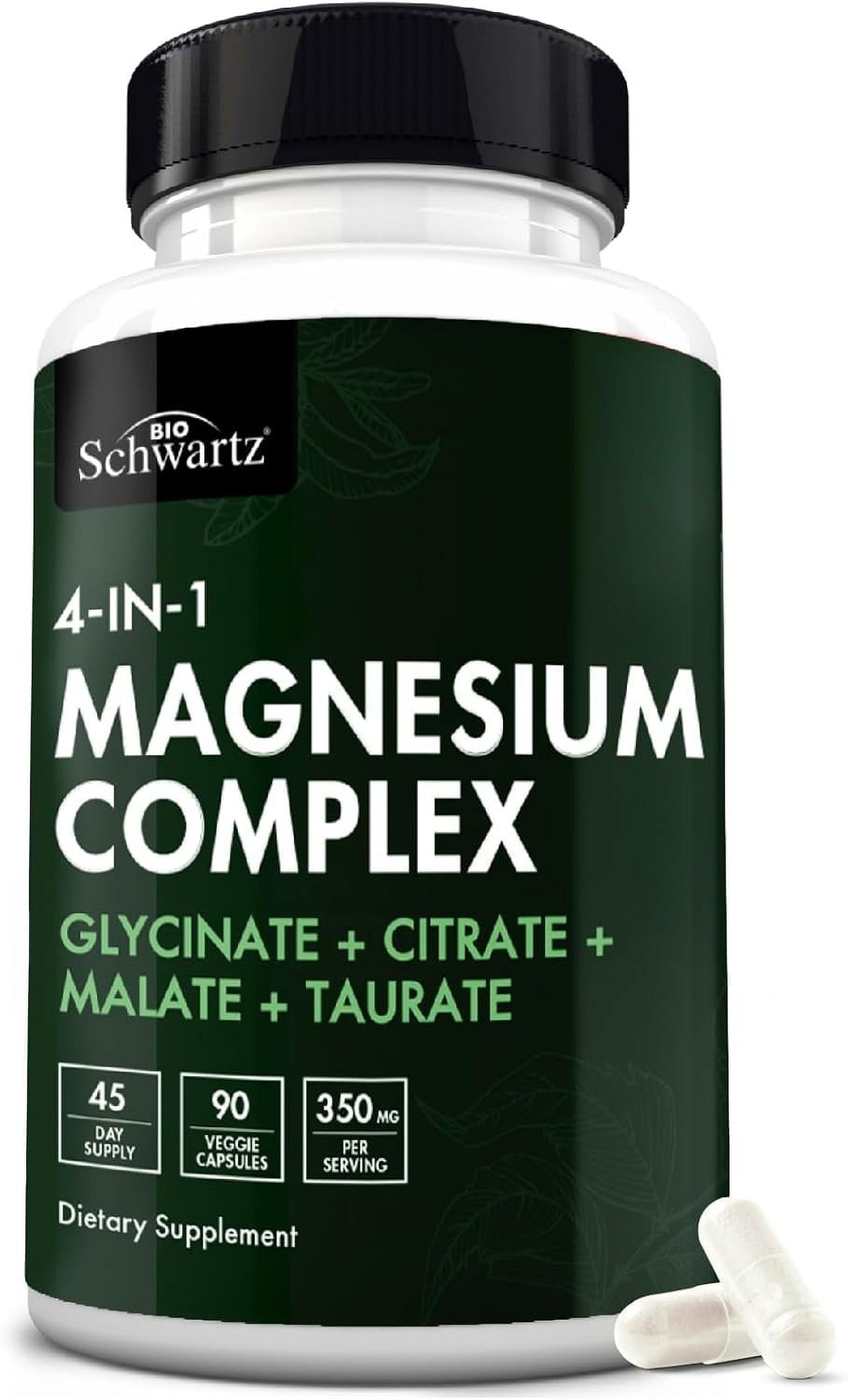 BioSchwartz 350mg 4-in-1 Magnesium Complex for Sleep, Heart, Nerves ...