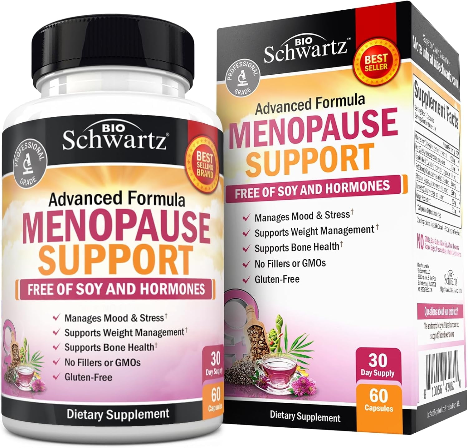 BioSchwartz Menopause Support Supplement for Mood and Balance, 60 ...