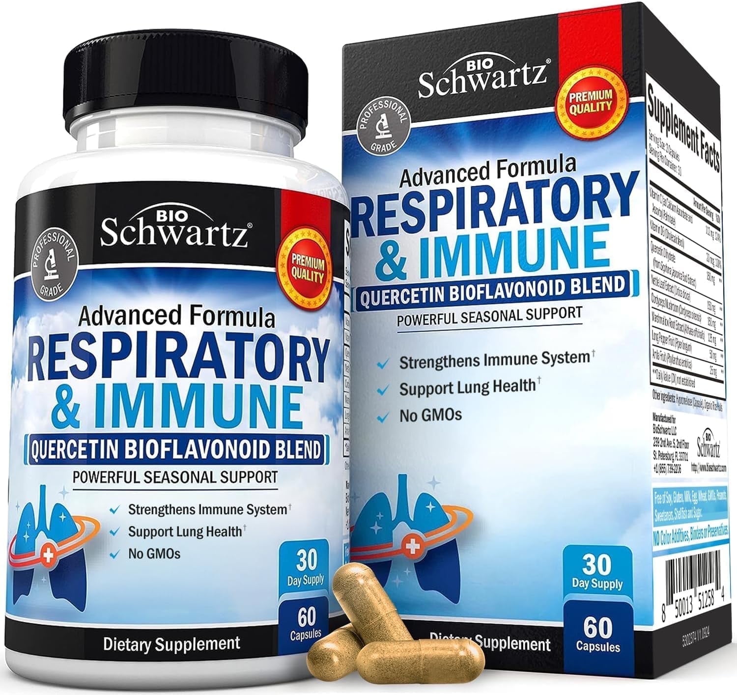 BioSchwartz Respiratory & Immune Lung Support, 60 Capsules - Walmart.com