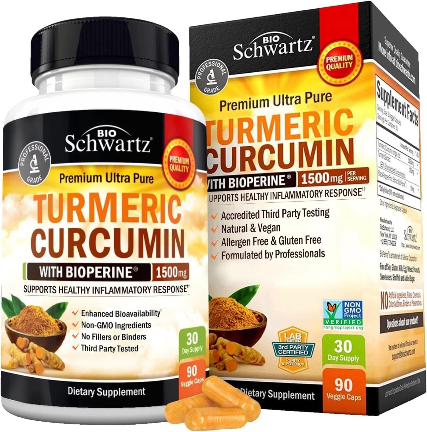 Bio Nutrition Curcumin From Turmeric 500 mg - 50 Vegetarian Capsules ...