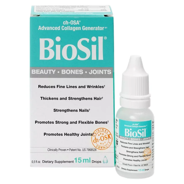 BioSil Advanced Collagen Generator Drops, Vegan Friendly, for Hair, Skin, Nails & Joint Support ...
