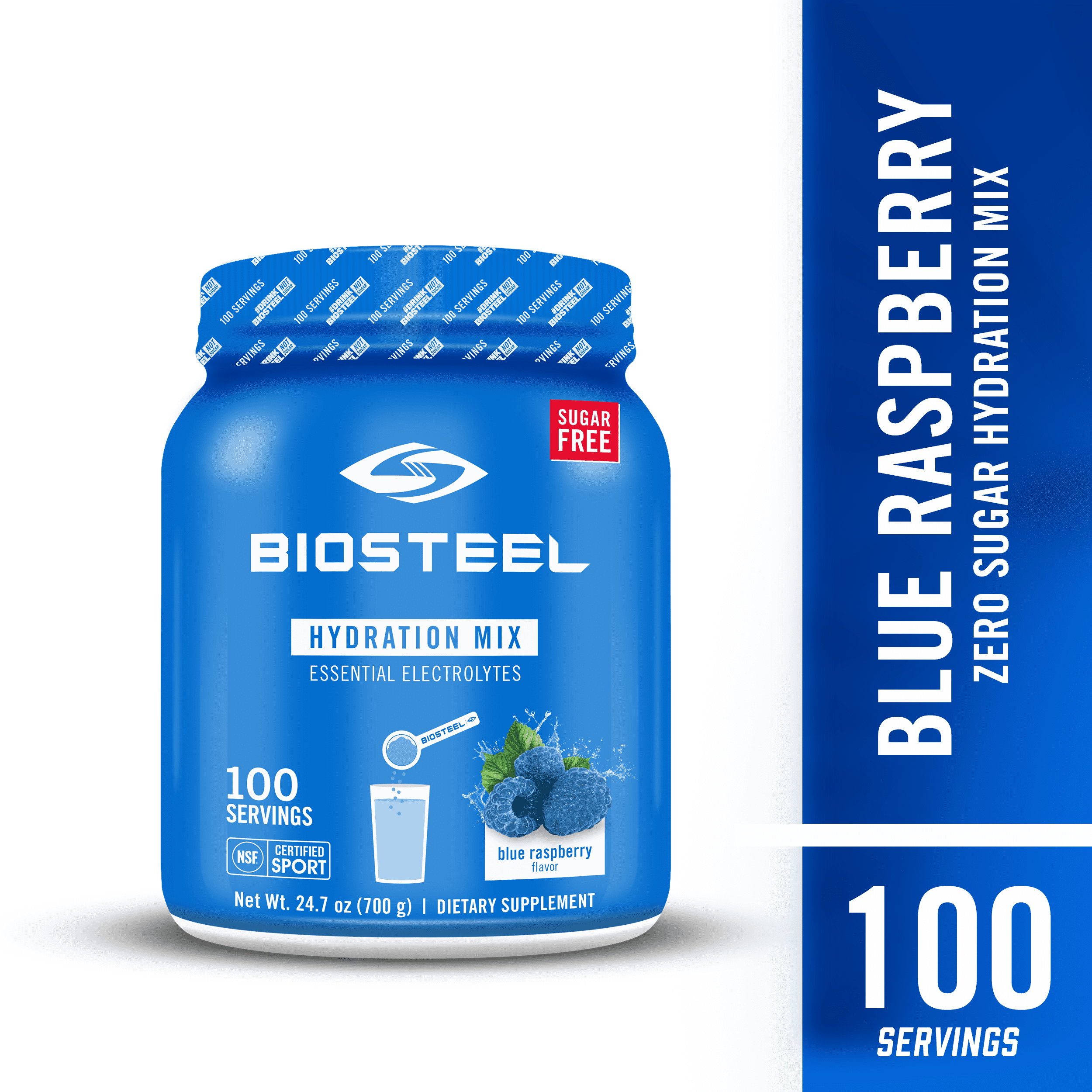 BioSteel Vegan Hydrate Mix, Zero Sugar, 5 Essential Electrolytes, Blue ...