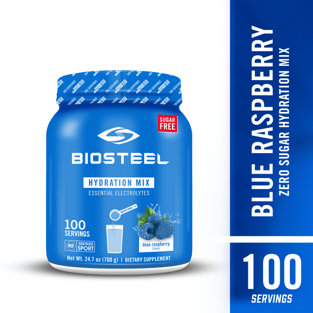 BioSteel Vegan Hydrate Mix, Zero Sugar, 5 Essential Electrolytes, Blue ...