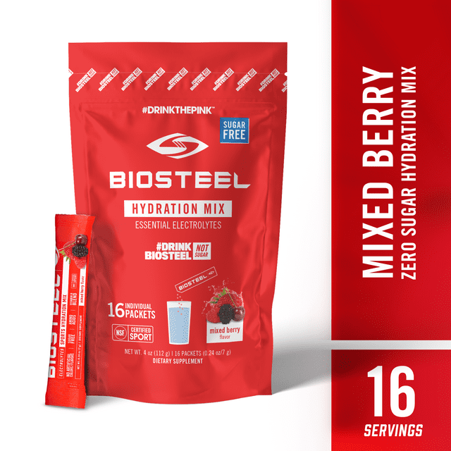 BioSteel Hydrate Healthy Natural Powder, Zero Sugar Electrolyte Mix ...