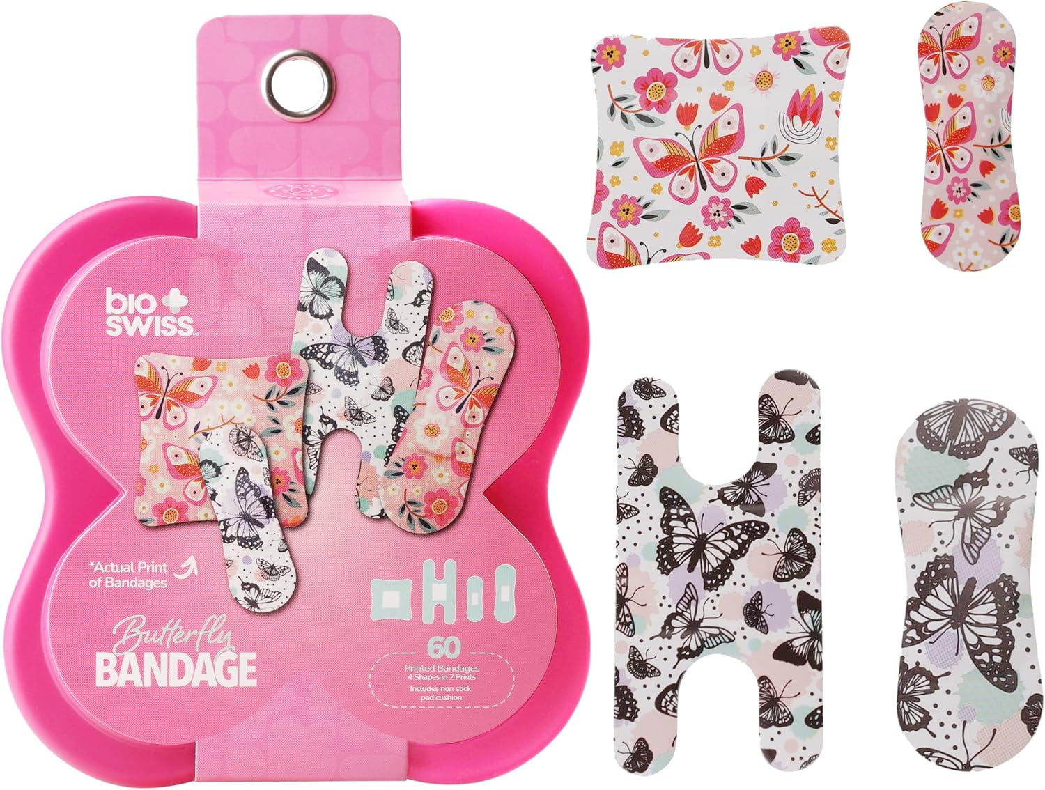 BioSwiss Bandages, Assorted Size Butterfly Print Self Adhesive Bandage ...