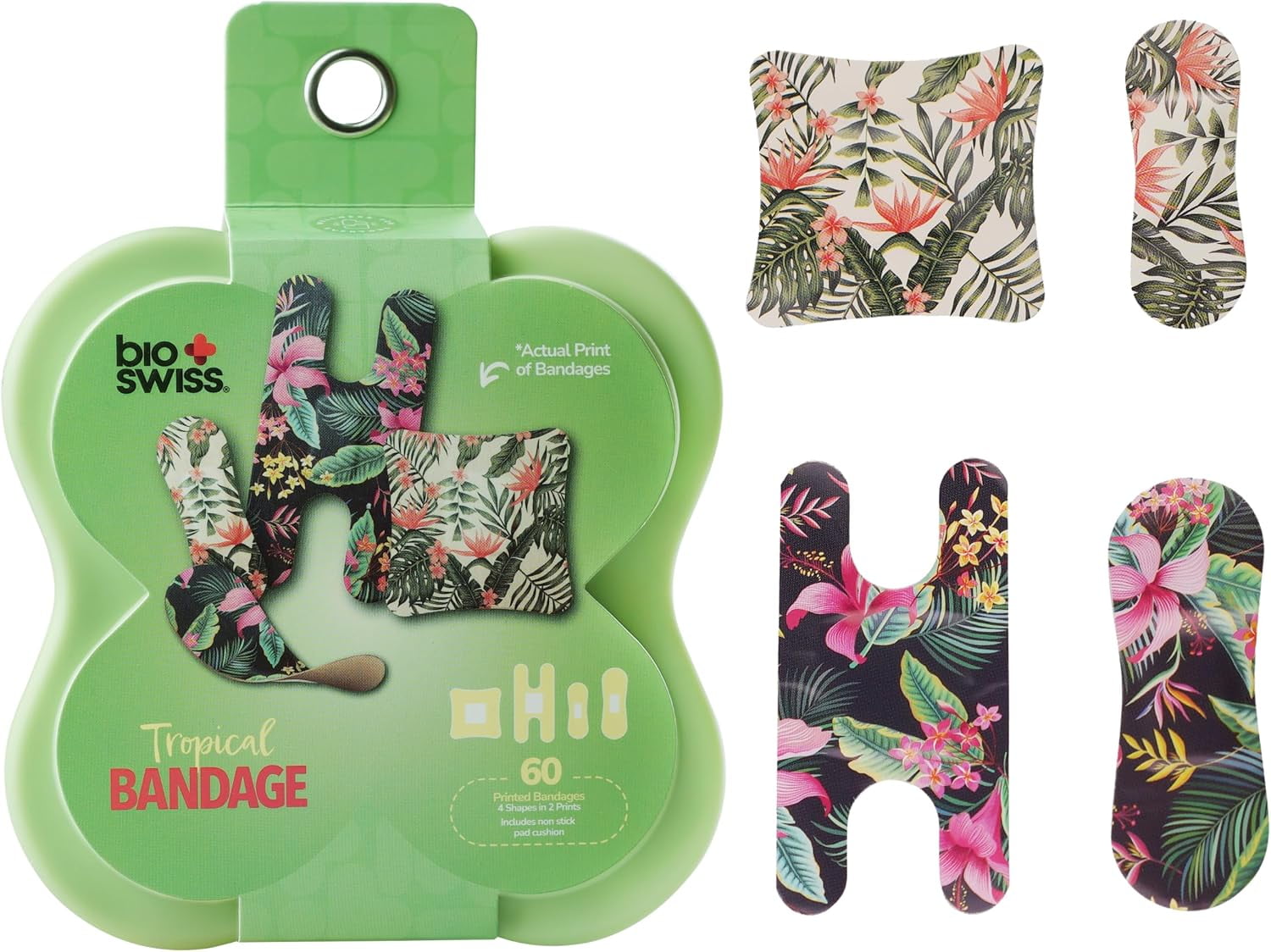 BioSwiss Bandages, Assorted Size Tropical Print Self Adhesive Bandage ...