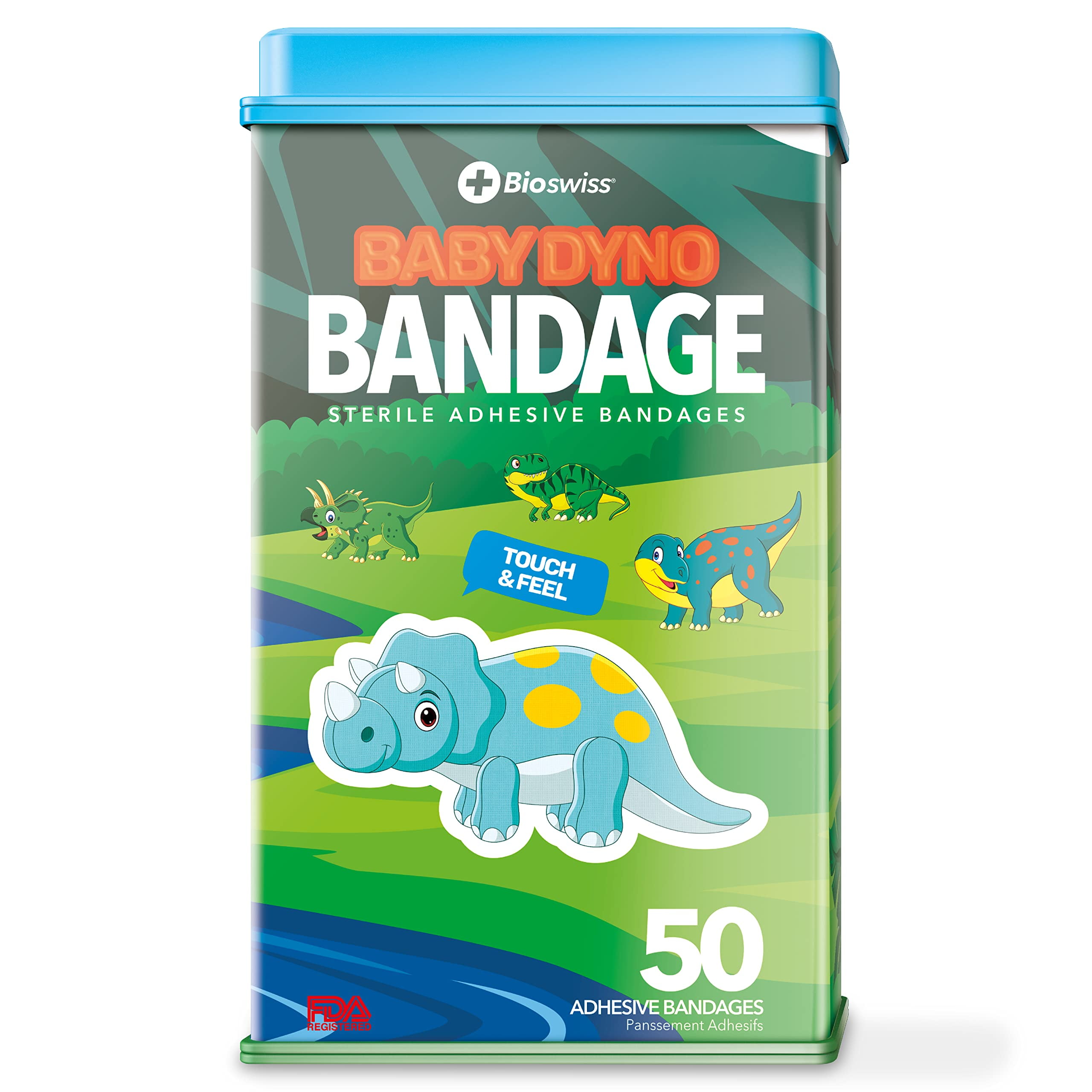 BioSwiss Bandages, Baby Dino Shaped Self Adhesive Bandage, Latex Free ...