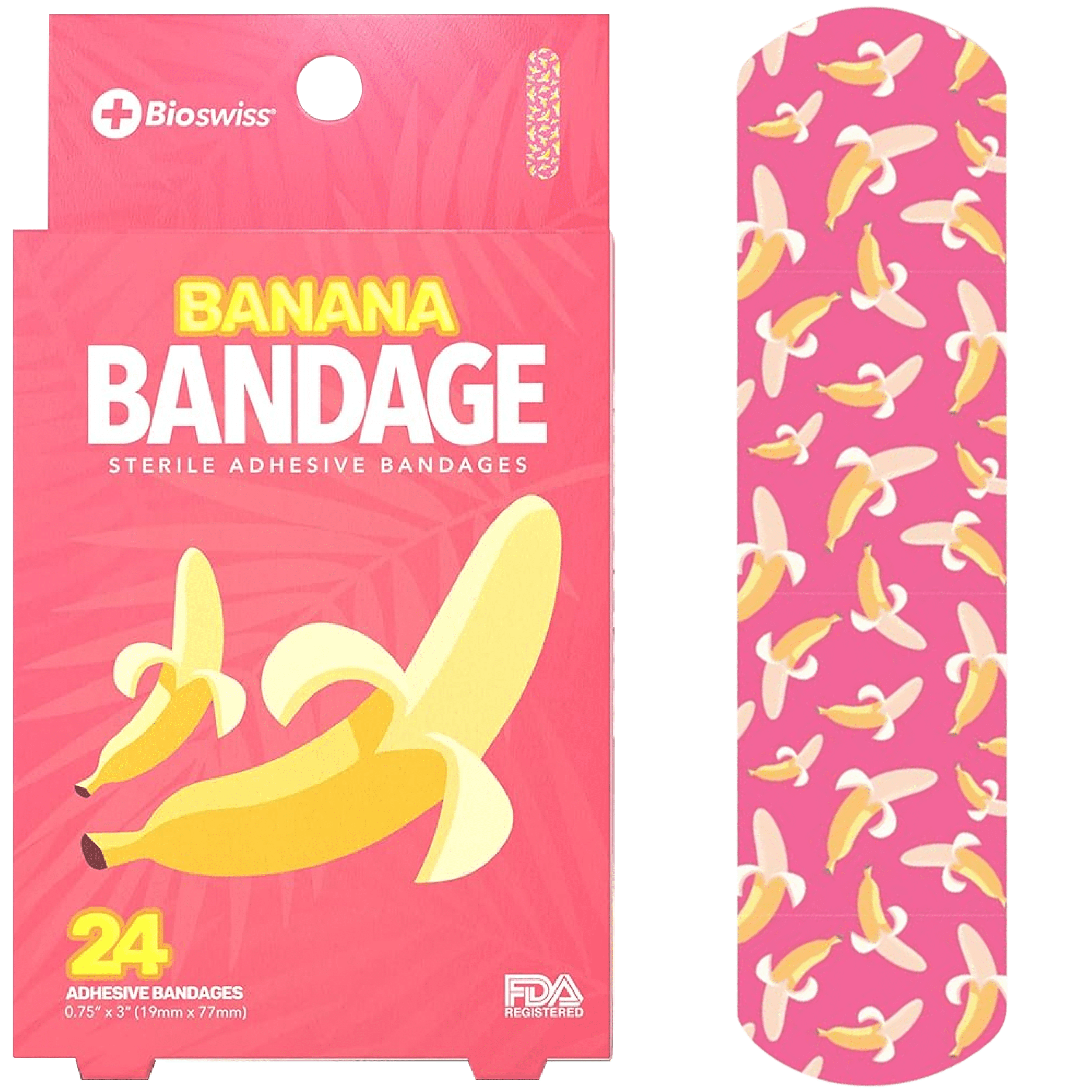 BioSwiss Bandages, Banana Print Self Adhesive Bandage, Latex Free ...