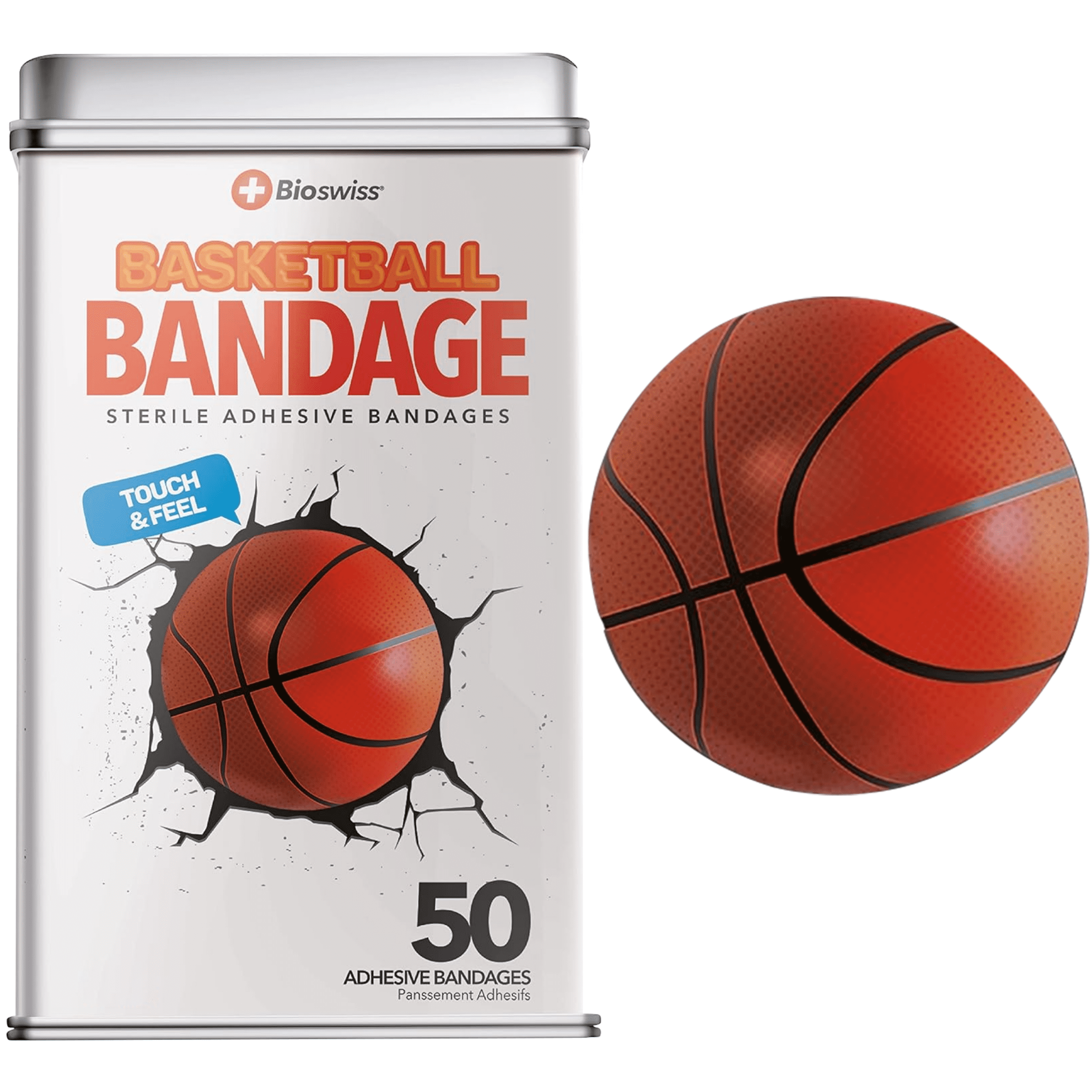 BioSwiss Bandages, Basketball Shaped Self Adhesive Bandage, Latex Free ...