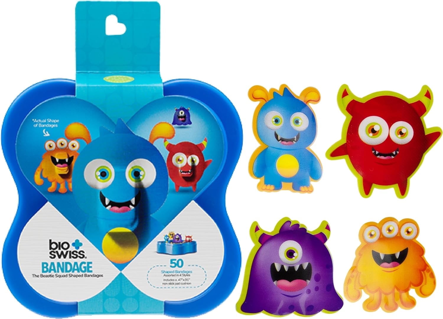 BioSwiss Bandages, Beastie Squad Shaped Self Adhesive Bandage, Latex ...