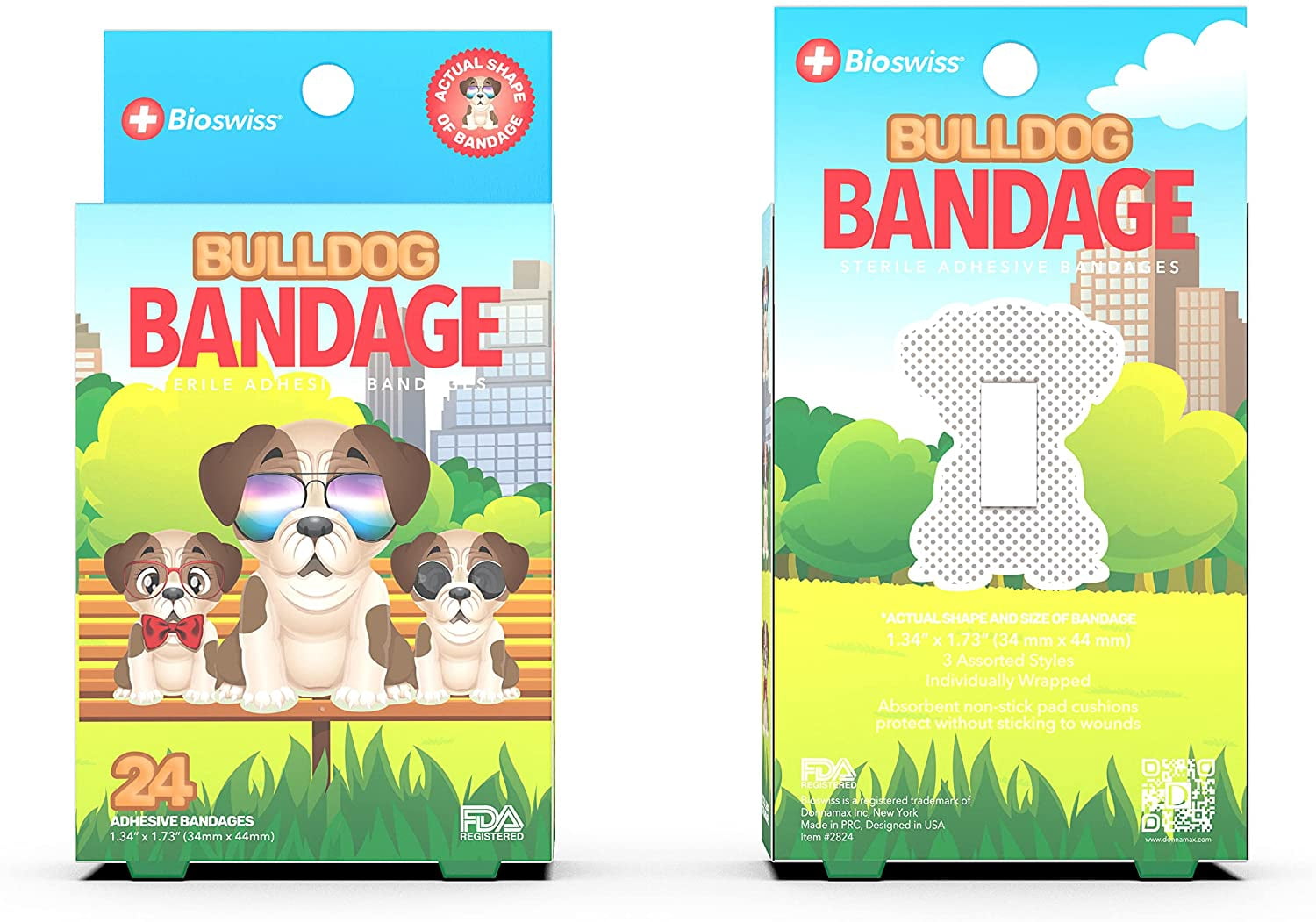 BioSwiss Bandages, Bulldog Shaped Self Adhesive Bandage, Latex Free ...
