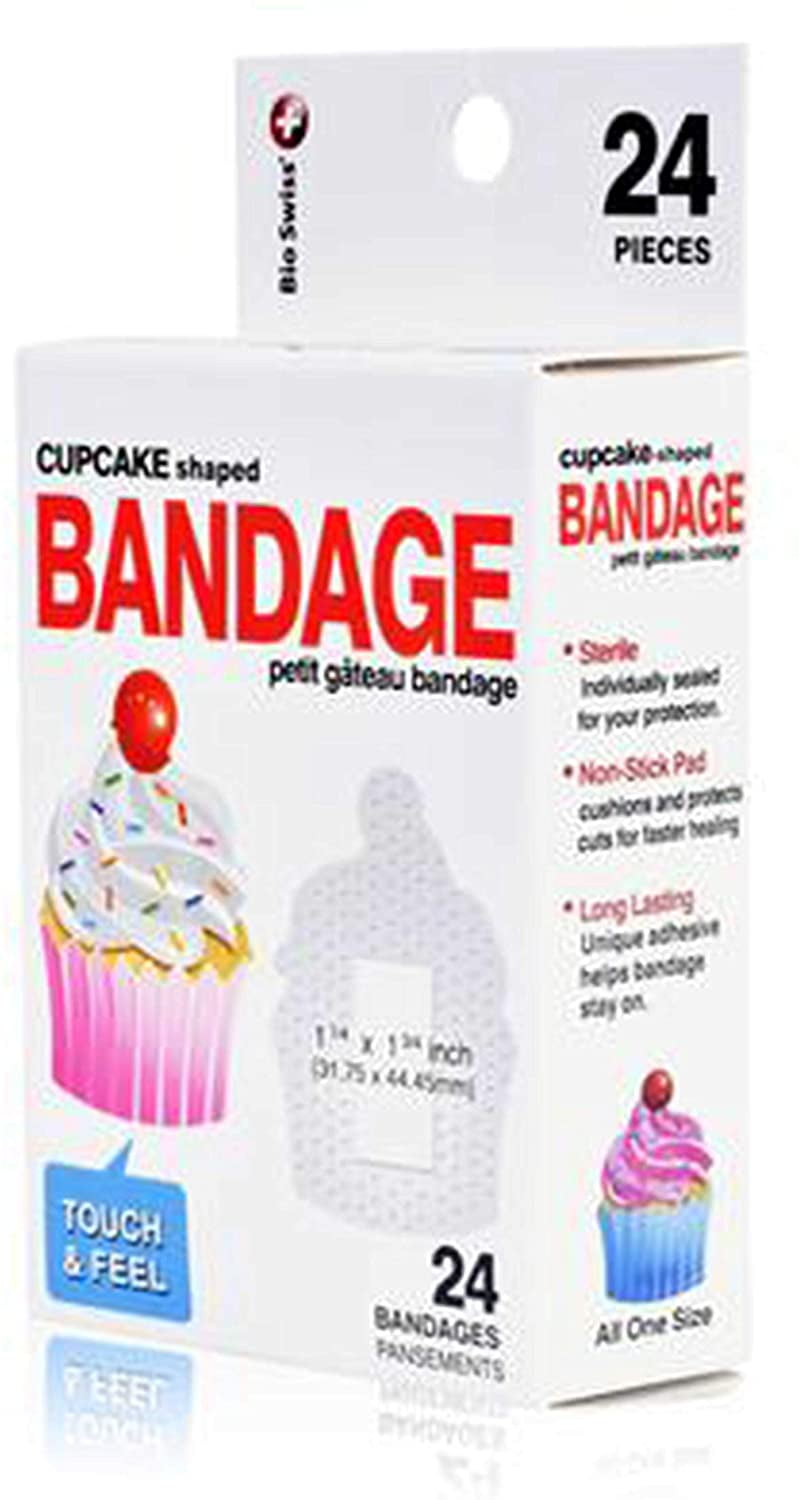 BioSwiss Bandages, Cupcake Shaped Self Adhesive Bandage, Latex Free ...