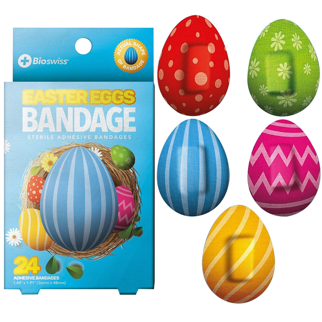 BioSwiss Bandages, Easter Egg Shaped Self Adhesive Bandage, Latex Free ...