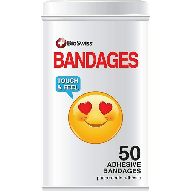BioSwiss Bandages, Emoji Shaped Self Adhesive Bandage, Latex Free ...
