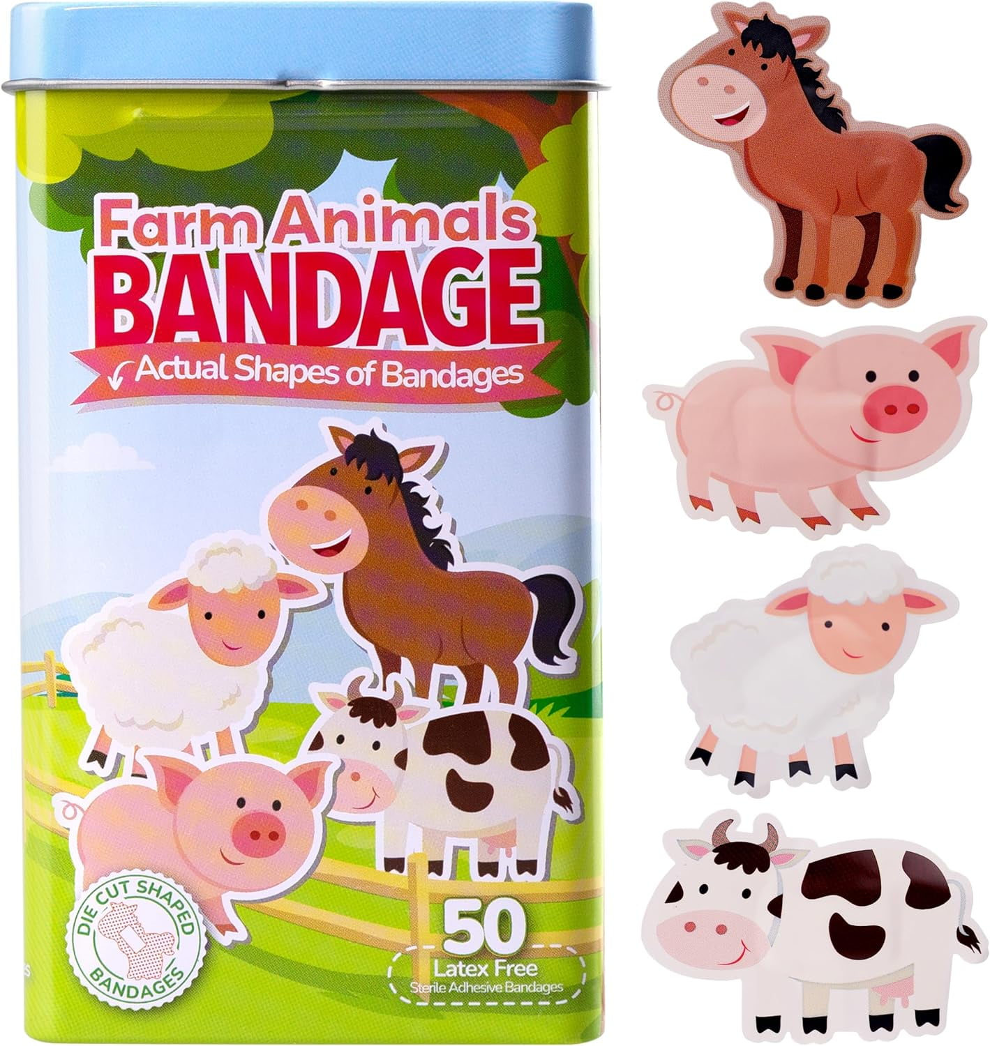 BioSwiss Bandages, Farm Animal Shaped Self Adhesive Bandages, Latex ...