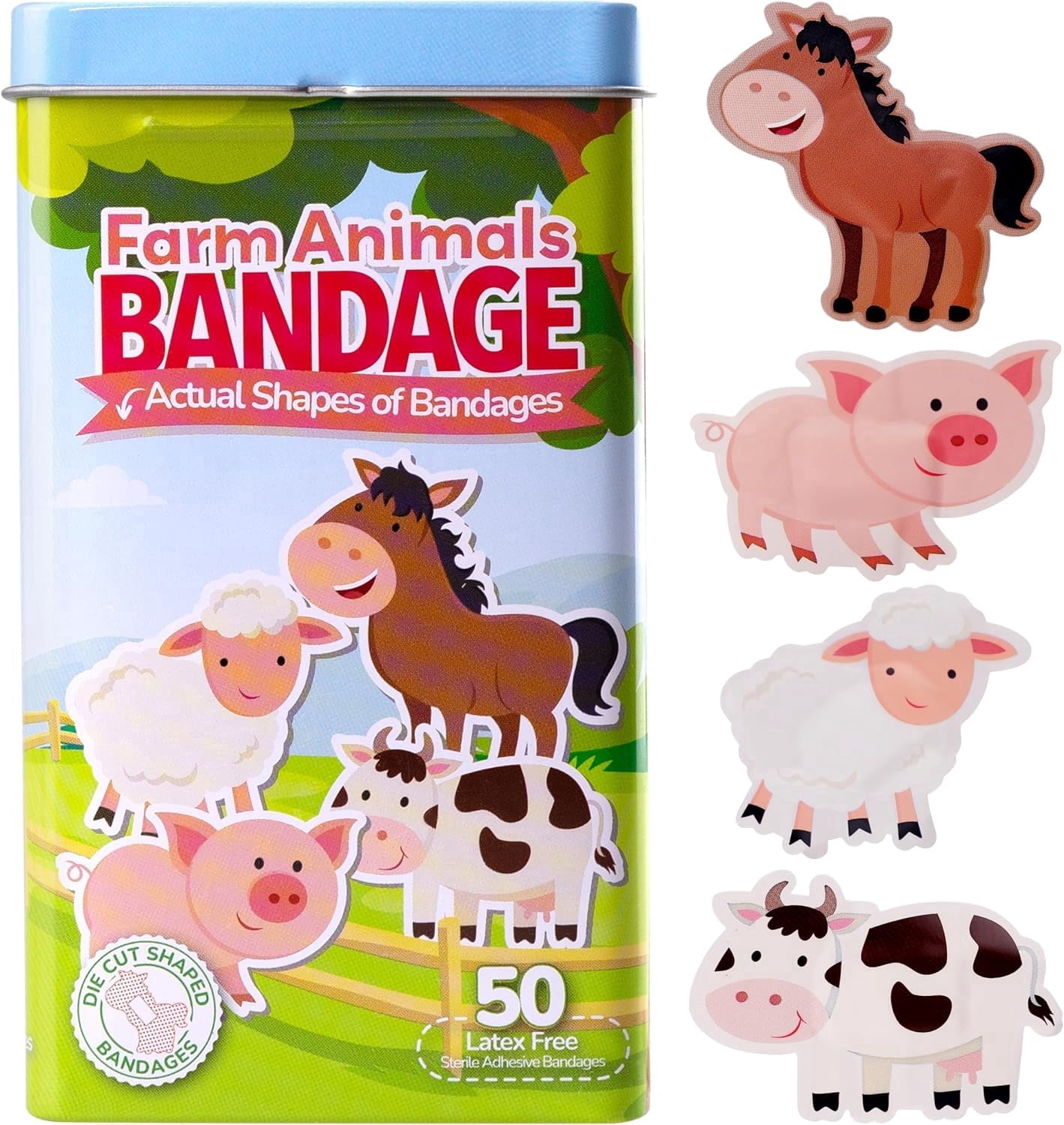 BioSwiss Bandages, Farm Animal Shaped Self Adhesive Bandages, Latex ...