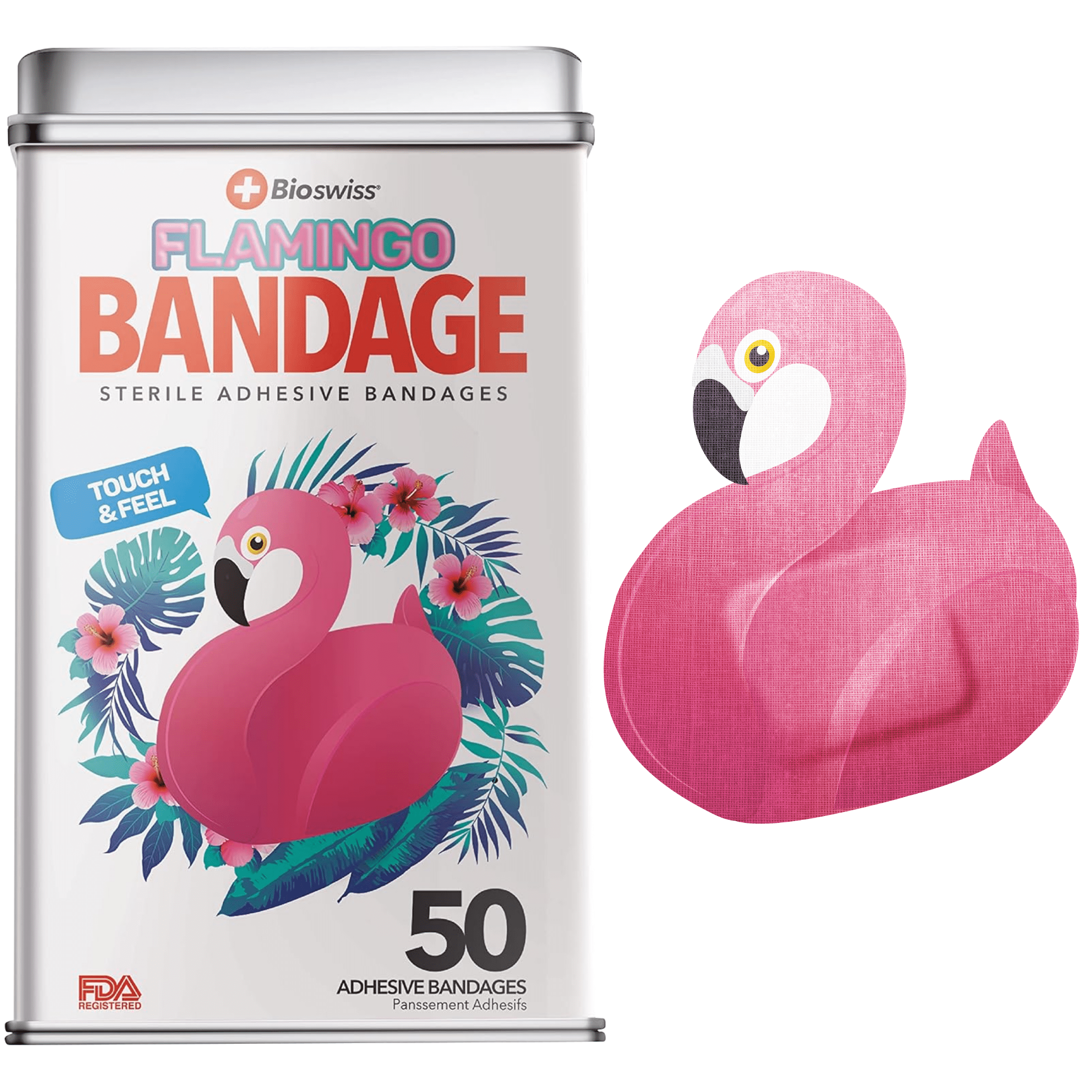BioSwiss Bandages, Flamingo Shaped Self Adhesive Bandage, Latex Free ...