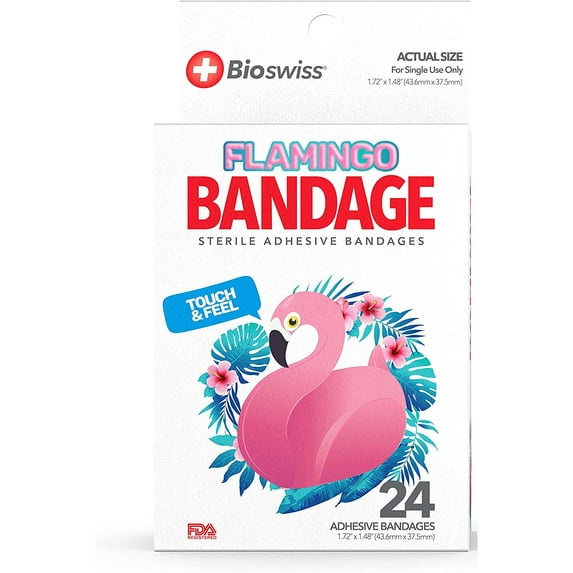 BioSwiss Bandages, Flamingo Shaped Self Adhesive Bandage, Latex Free ...
