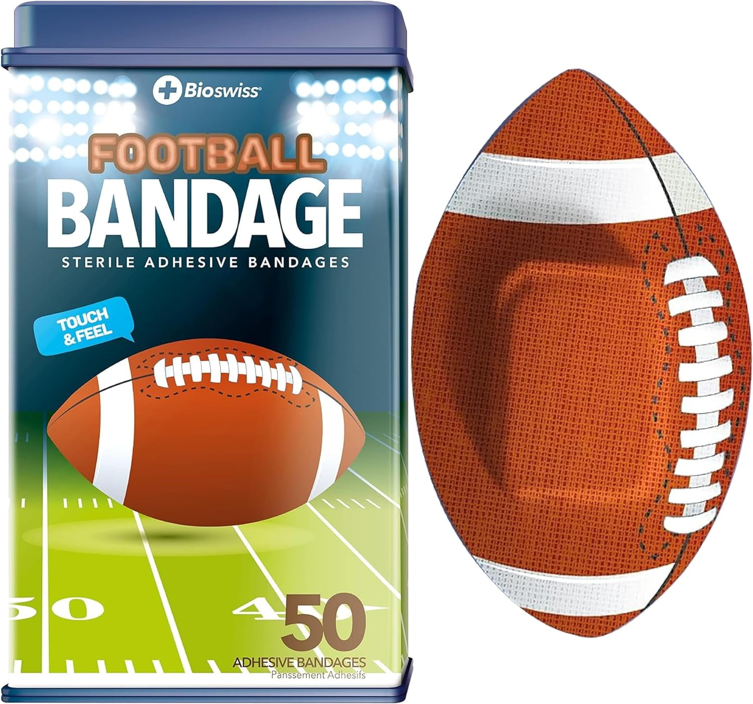 BioSwiss Bandages, Football Shaped Self Adhesive Bandage, Latex Free ...