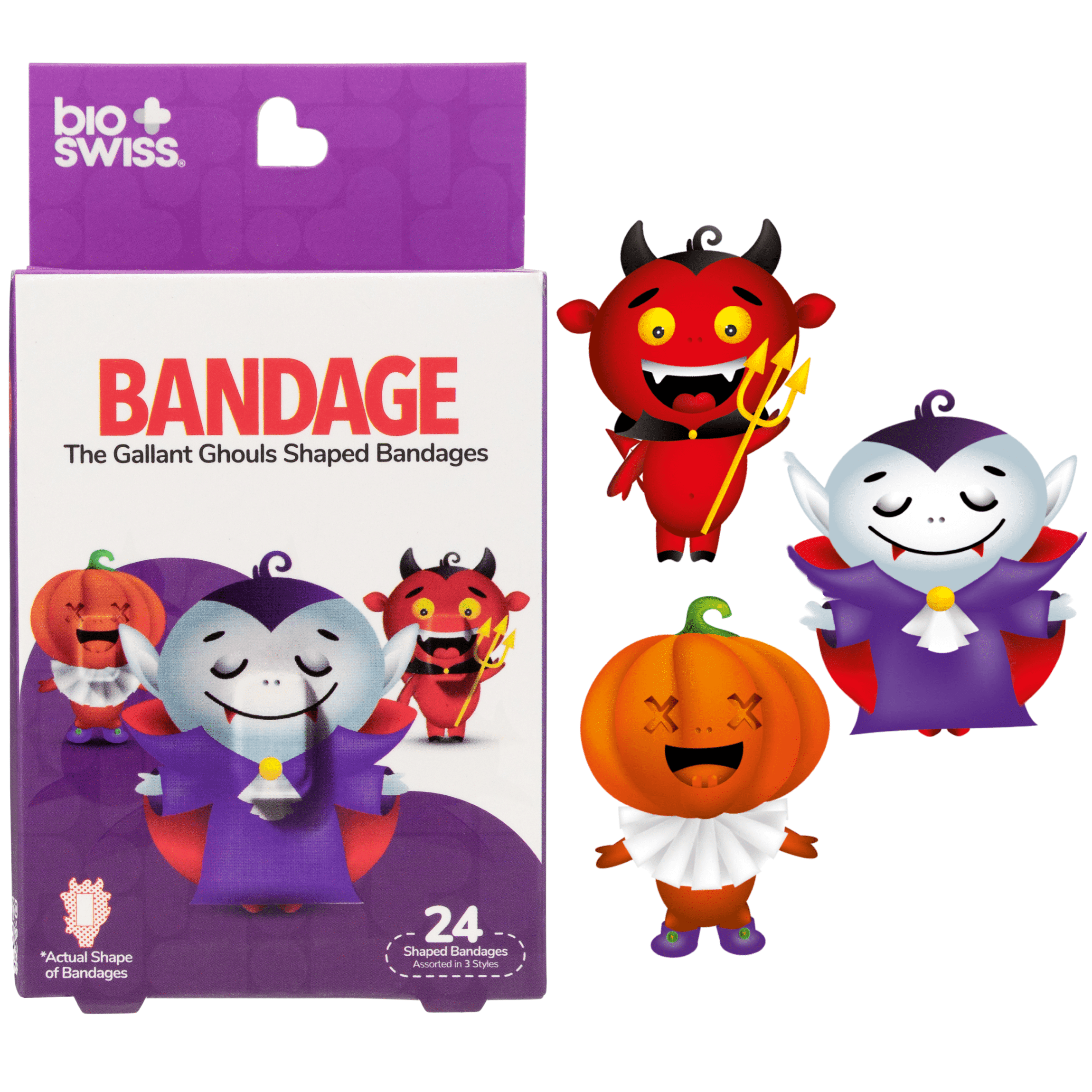 BioSwiss Bandages, Halloween Ghouls Shaped Self Adhesive Bandage, Latex ...