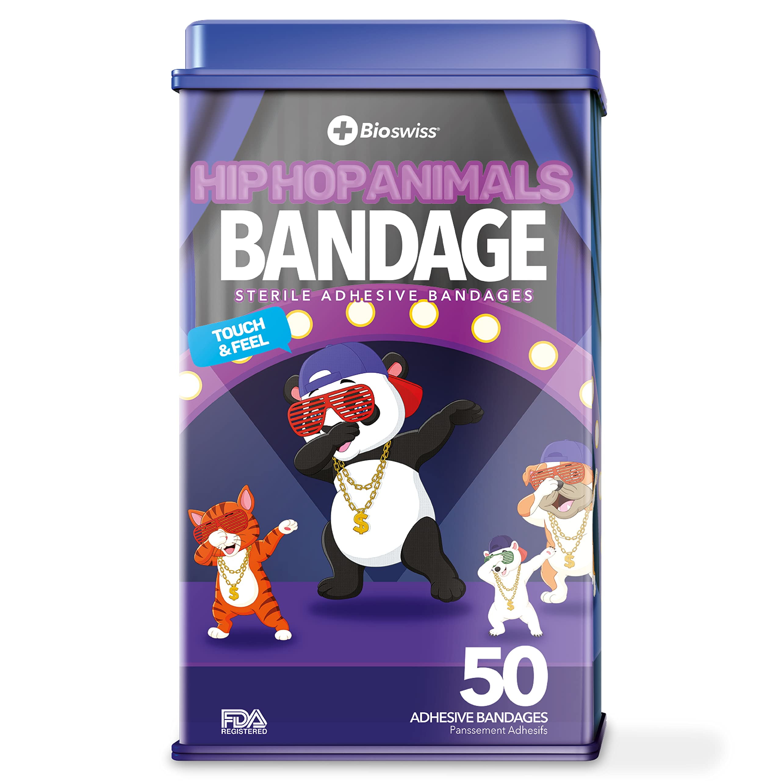 BioSwiss Bandages, Hip Hop Animals Shaped Self Adhesive Bandage, Latex ...