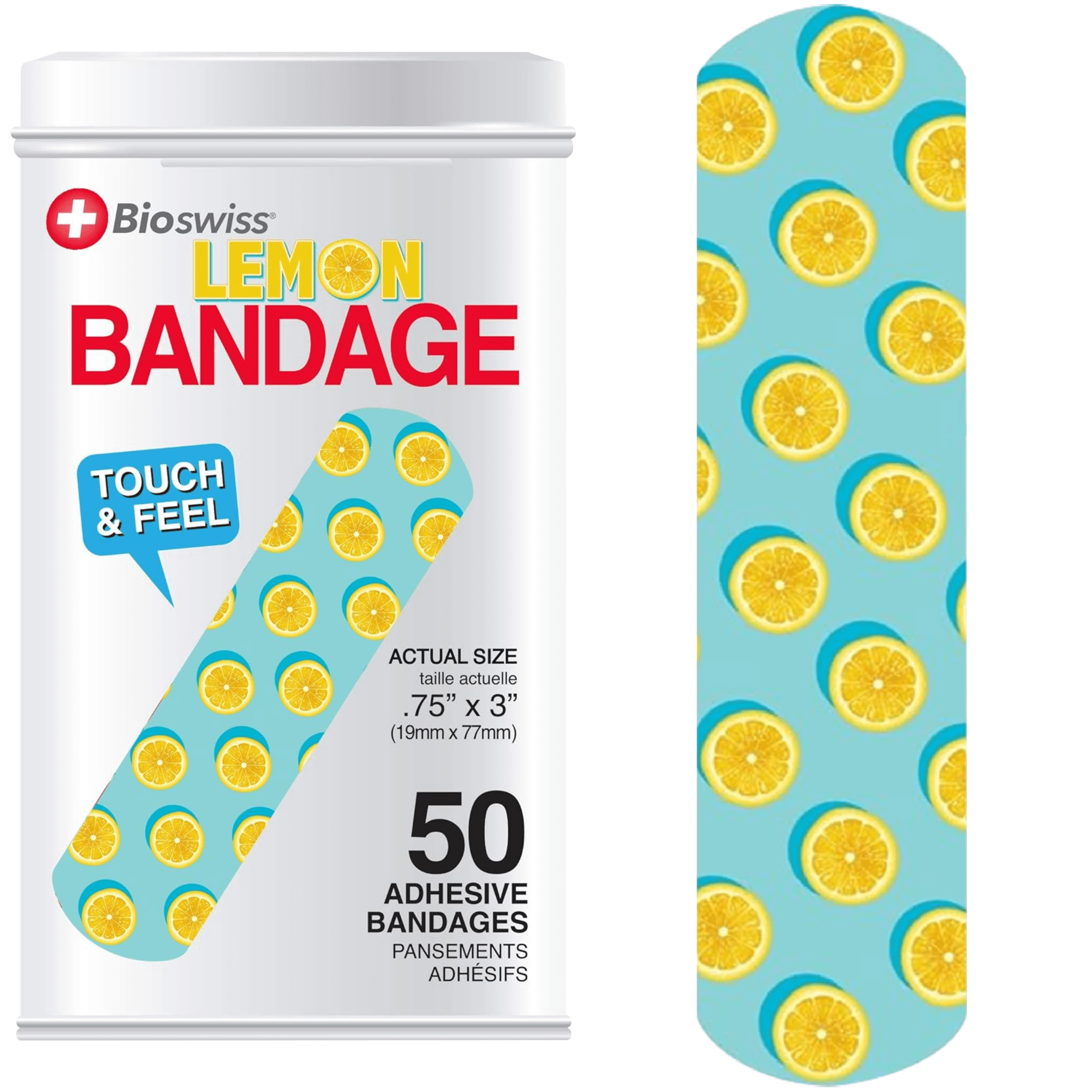 BioSwiss Bandages, Lemon Print Self Adhesive Bandage, Latex Free ...