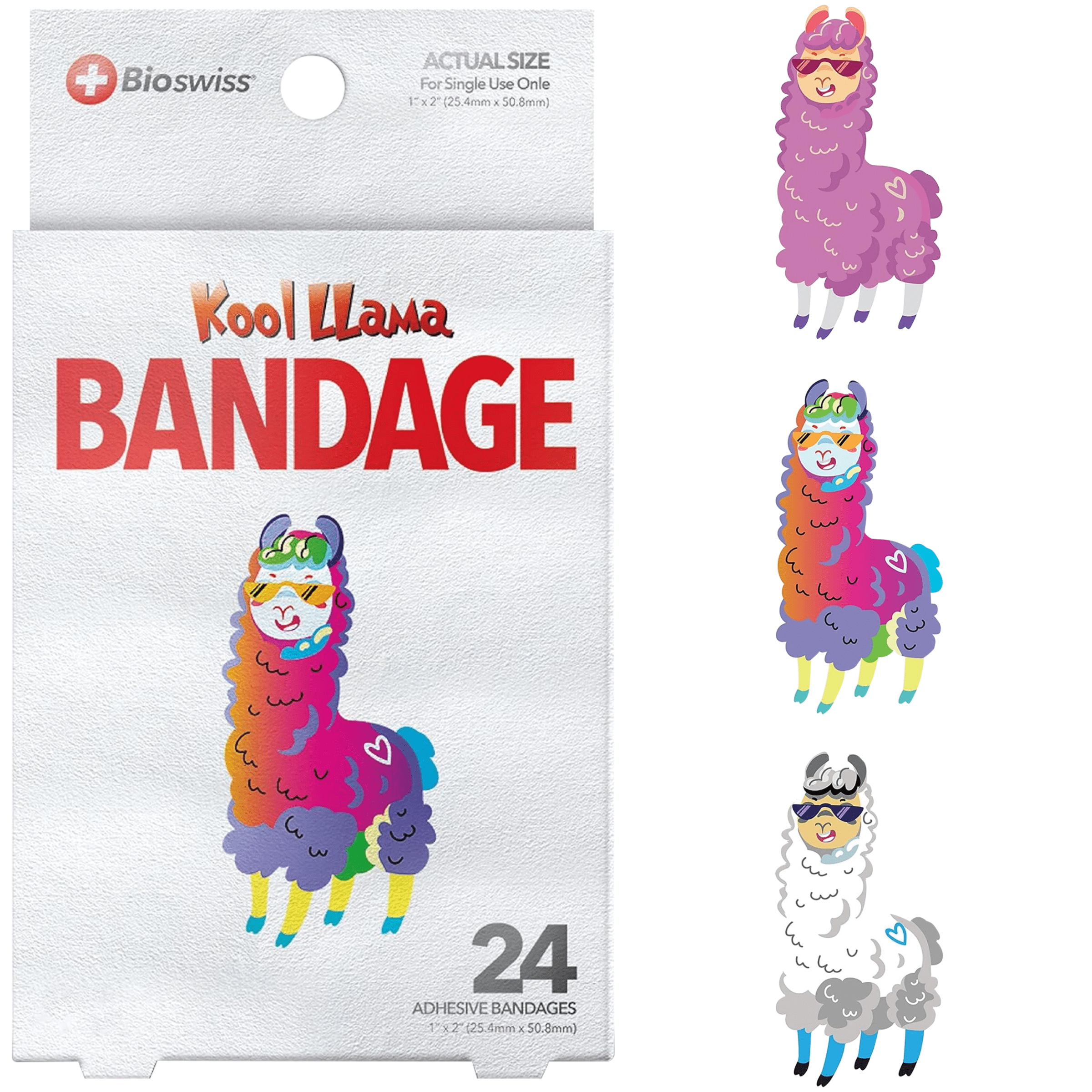 BioSwiss Bandages, Llama Shaped Self Adhesive Bandage, Latex Free ...