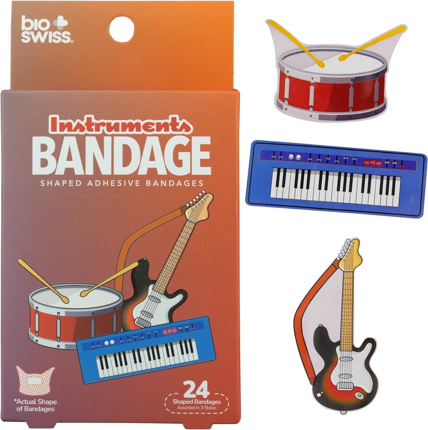BioSwiss Bandages, Musical Instruments Shaped Self Adhesive Bandage ...
